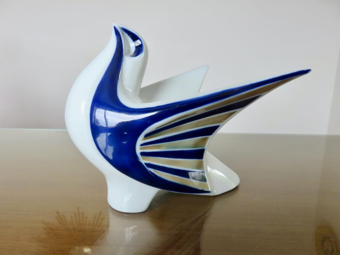 SARGADELOS Spain "paloma" "dove" in White and Blue Ceramic, Spain 1970 ...