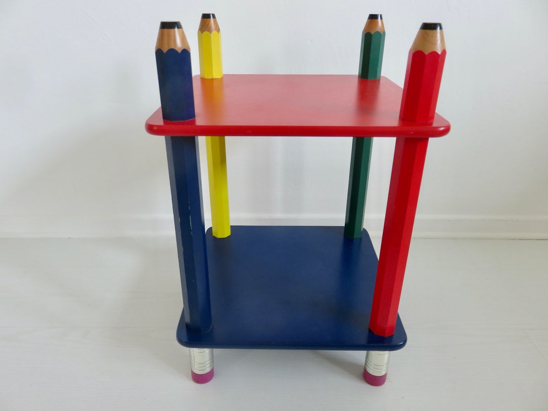 Pierre SALA Design "pencil" Bedside Table, Primary Colors 1980 80's Era ...