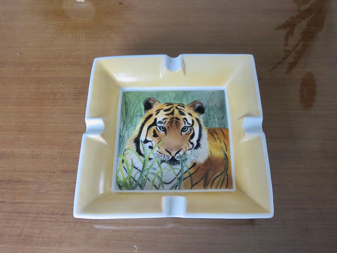 Large "tiger" Porcelain Ashtray 1970 1980 70's 80's Vintage French ...