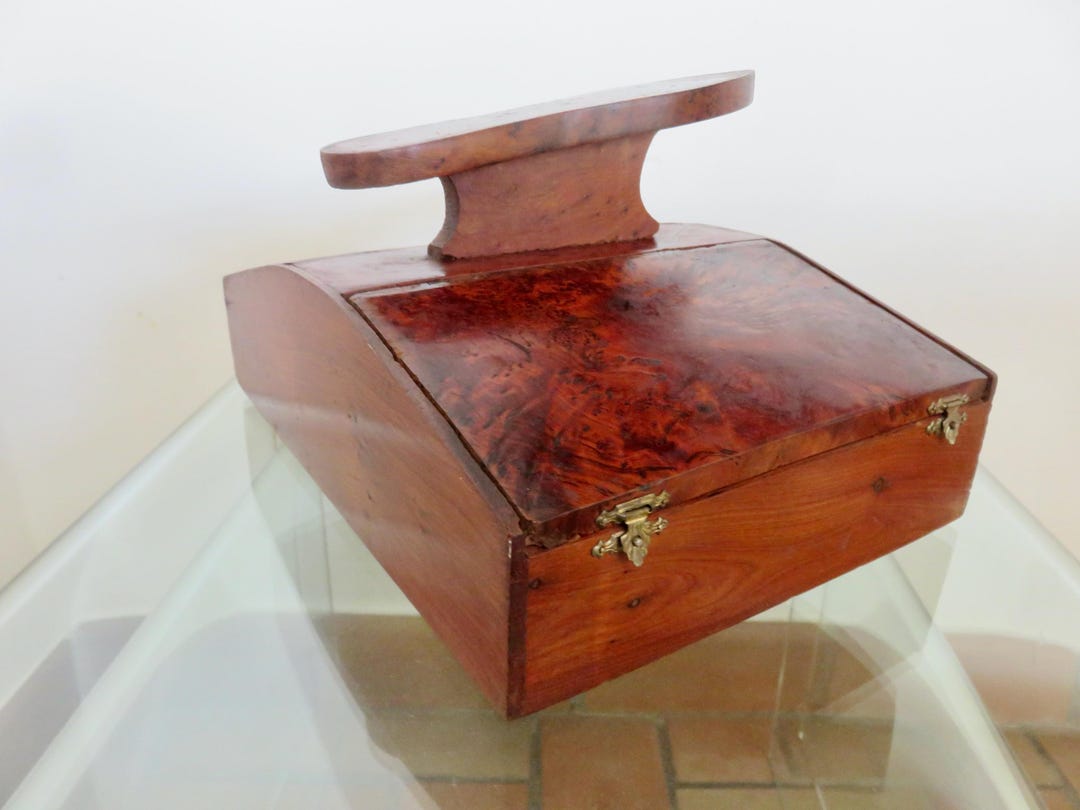 Old Wooden Storage Box, in Thuya, 2 Compartments, Mid Century 1940 1950 ...
