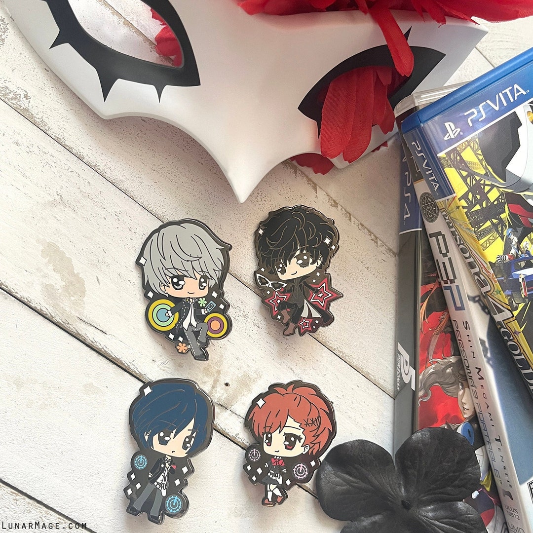 Persona 3 4 5 Protagonist Hard Enamel Pins - Etsy