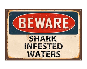 Shark Warning Sign | Etsy UK
