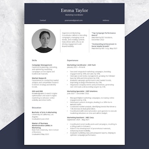 2 Page Resume Template With Cover Letter, Professional Clean Resume ...