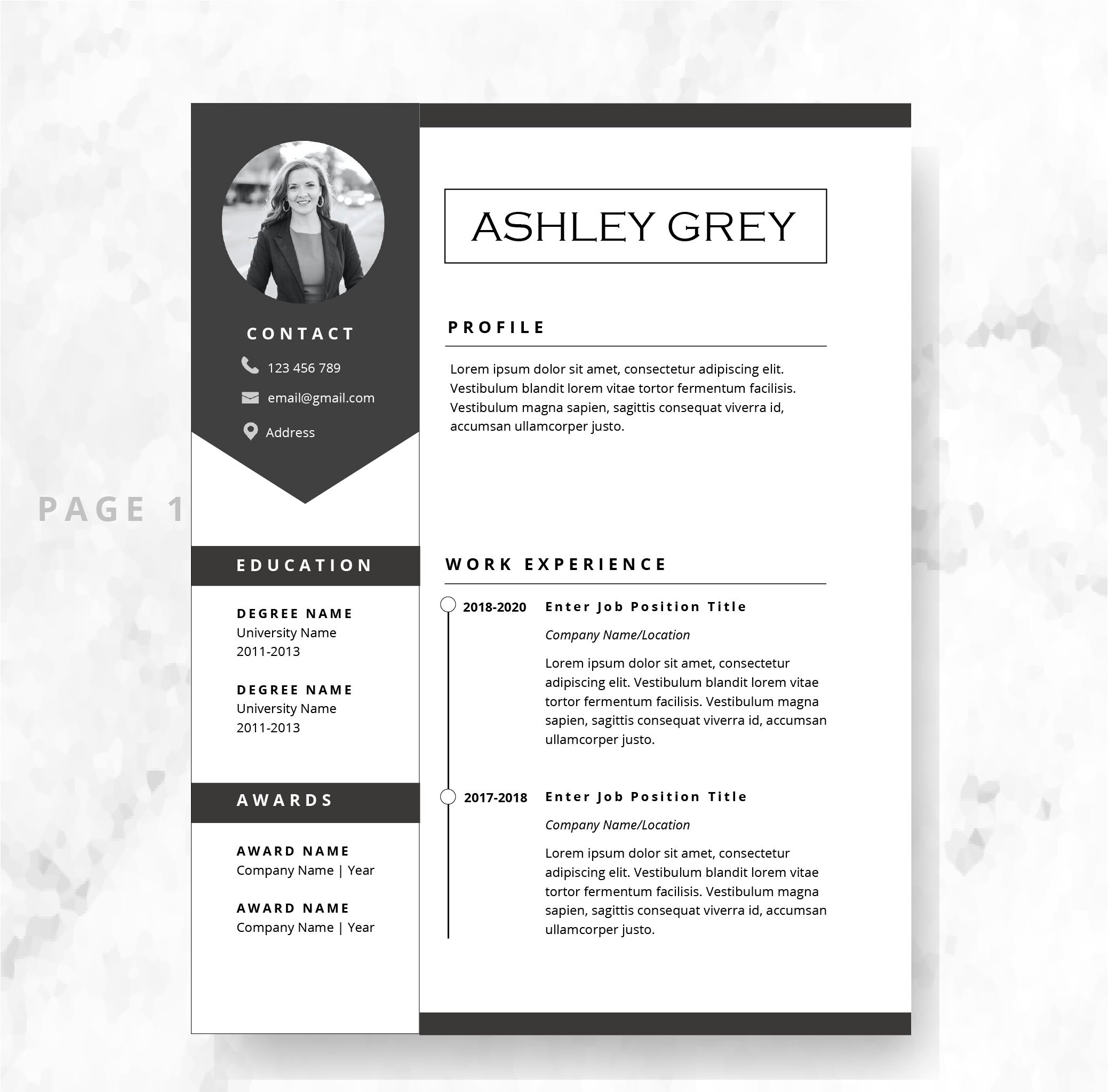 Professional Classic 3 Pages Resume Template | CV Template | Instant ...