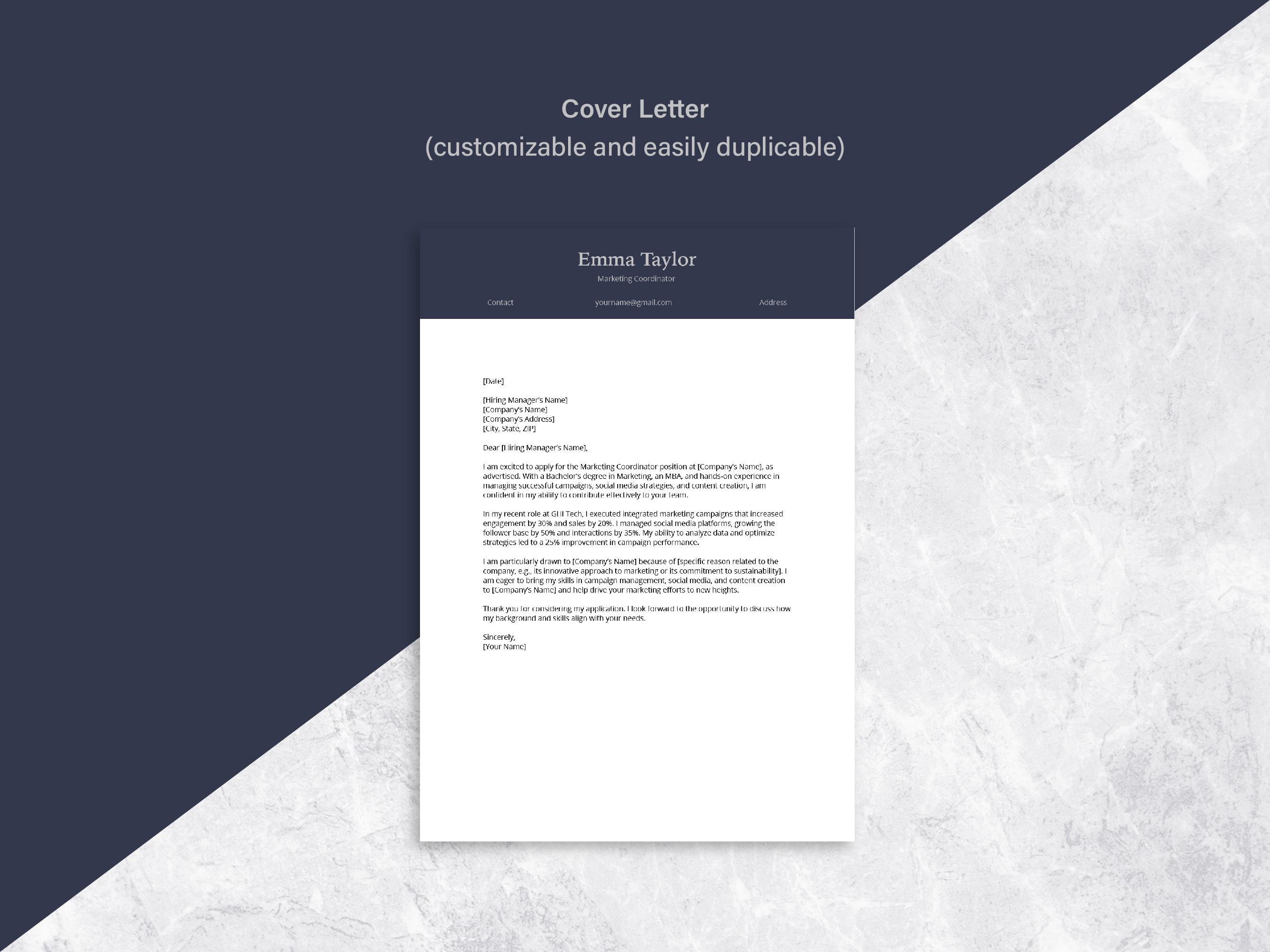 2 Page Resume Template With Cover Letter, Professional Clean Resume ...