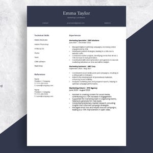 2 Page Resume Template With Cover Letter, Professional Clean Resume ...