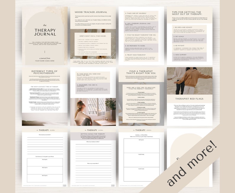 Therapy Journal Canva Template Counselling, Cognitive Behaviour ...