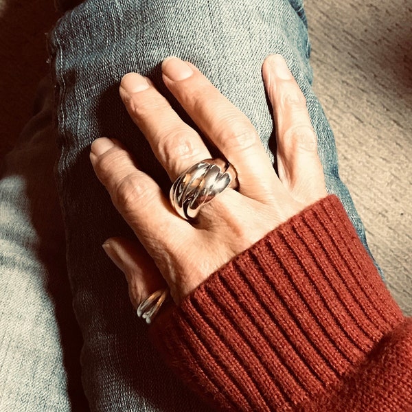 Chunky Silver Ring - Etsy