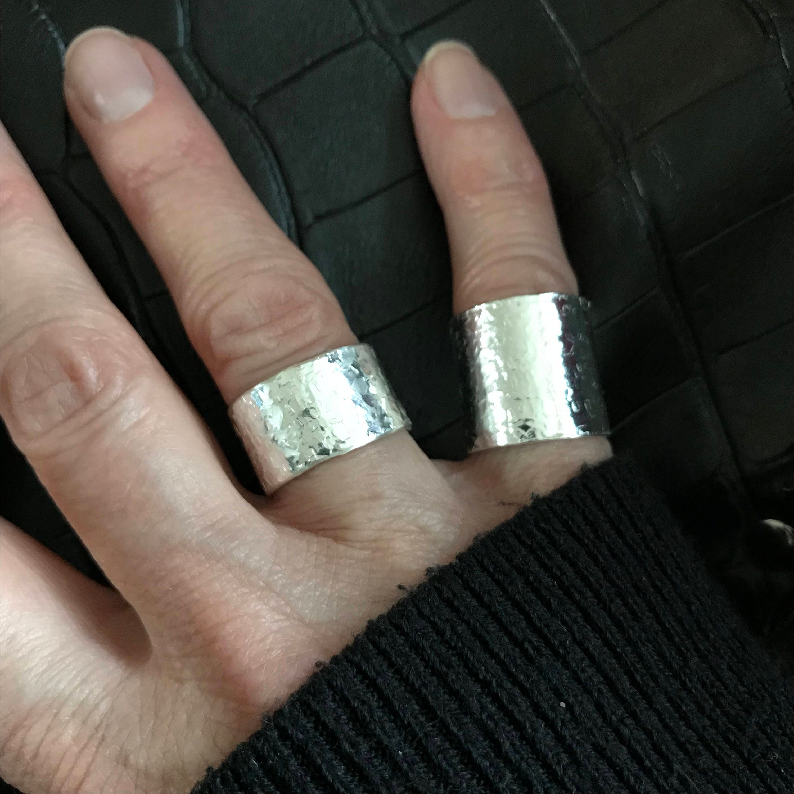 Sterling Silver Wide Chunky Band Ring Extra Wide Silver Ring - Etsy UK