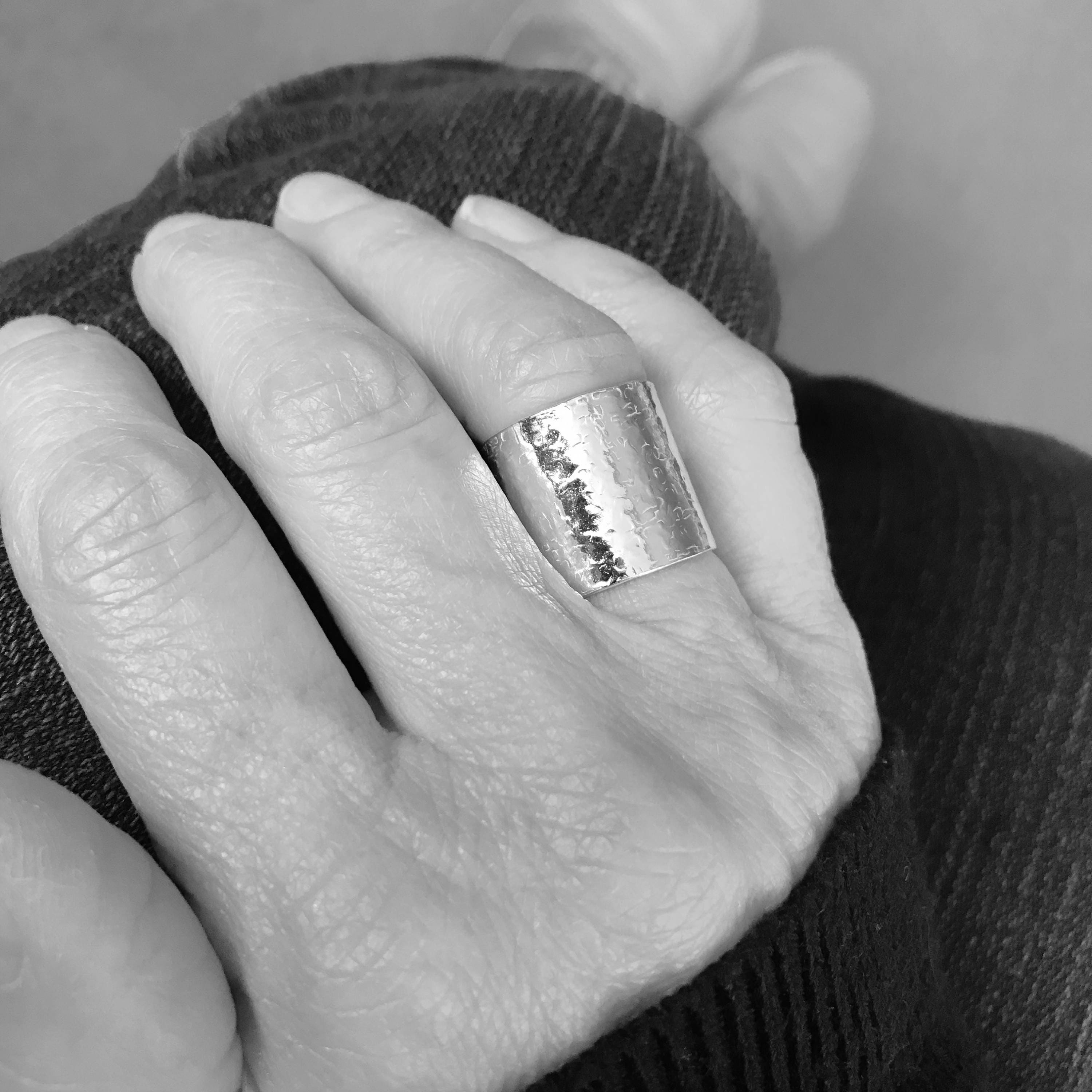 Sterling Silver Wide Chunky Band Ring Extra Wide Silver Ring | Etsy