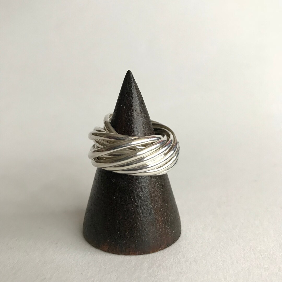 Handmade Sterling Silver Rolling Ring – Chunky Interlocking Band - Etsy