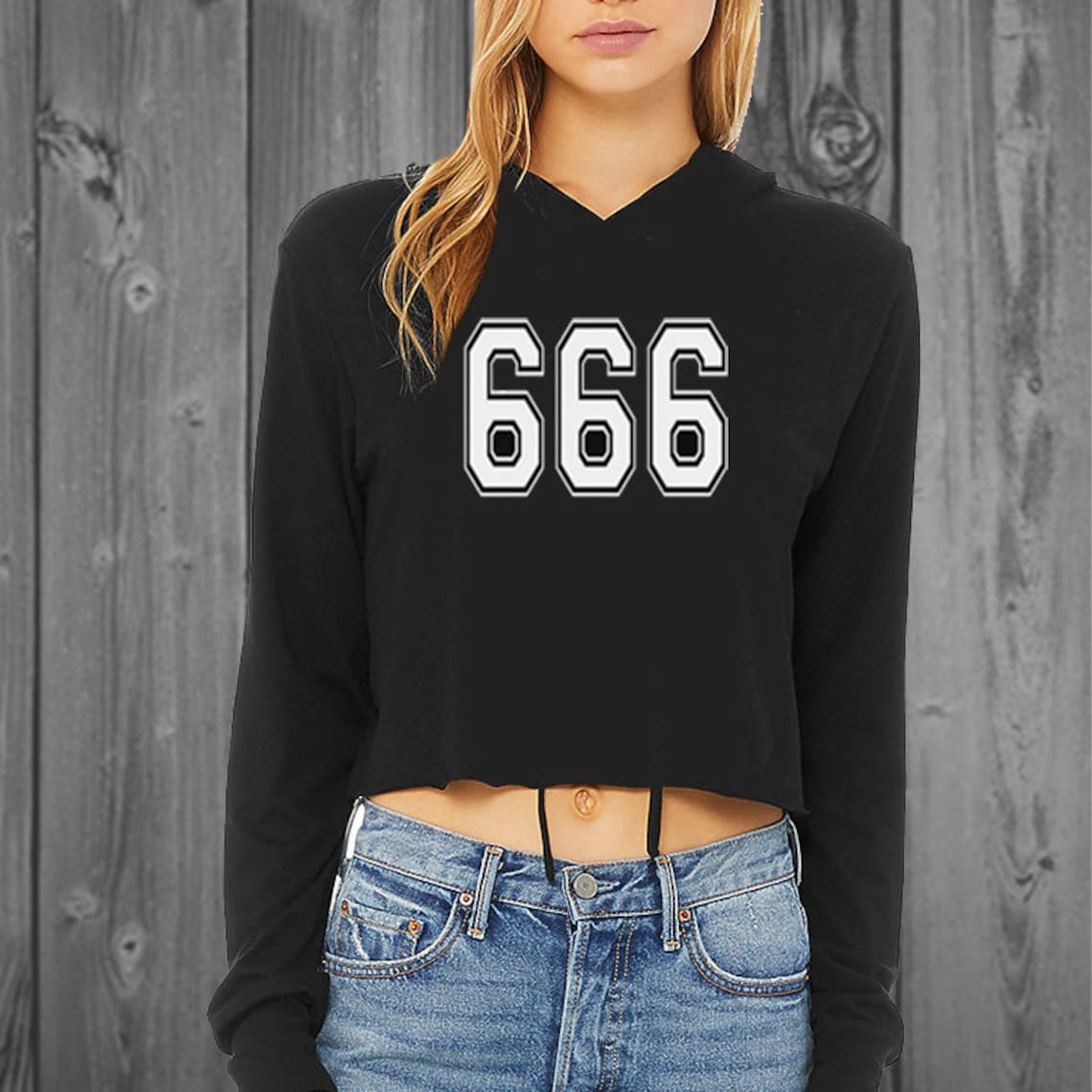666 Crop Hoodie | Etsy