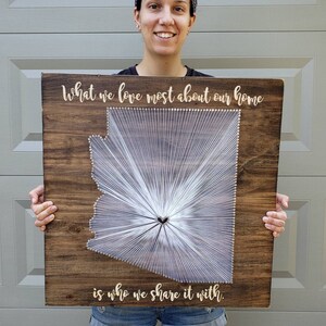 Arizona String Art, Custom Arizona Decor, Arizona Map, Arizona Print ...
