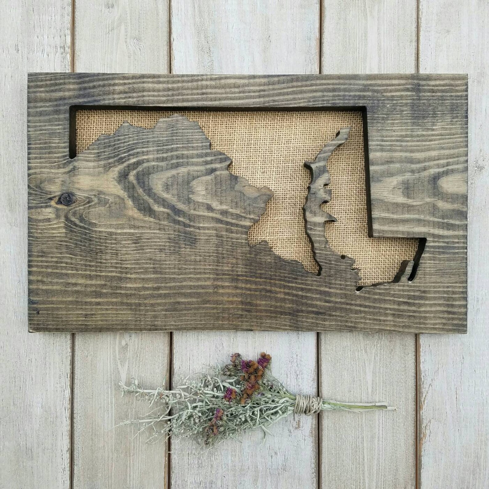 Maryland Sign Burlap Print Maryland Decor Maryland | Etsy