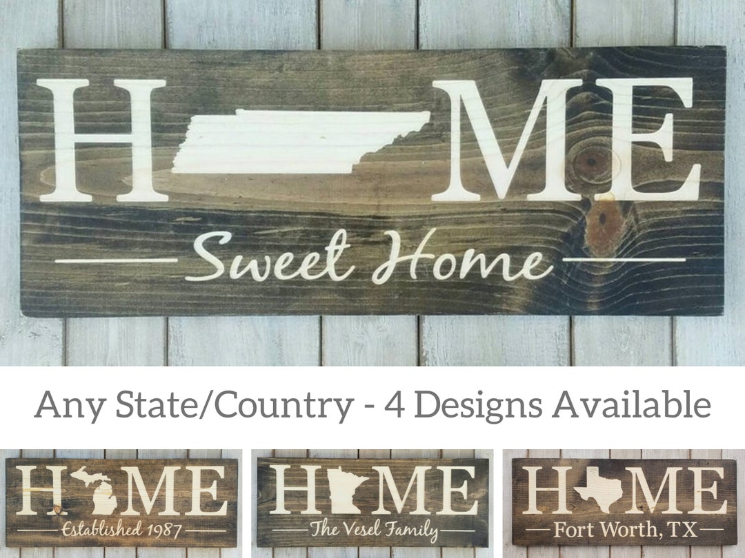 Tennessee Home Sweet Home, Tennessee Sign, Tennessee Decor, Tennessee ...
