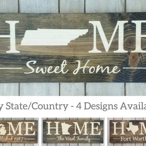 Tennessee Home Sweet Home, Tennessee Sign, Tennessee Decor, Tennessee ...