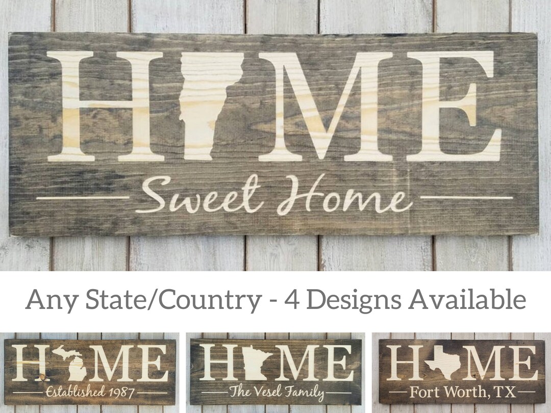 Vermont Sign Home Sweet Home Vermont Decor Vermont Vermont - Etsy