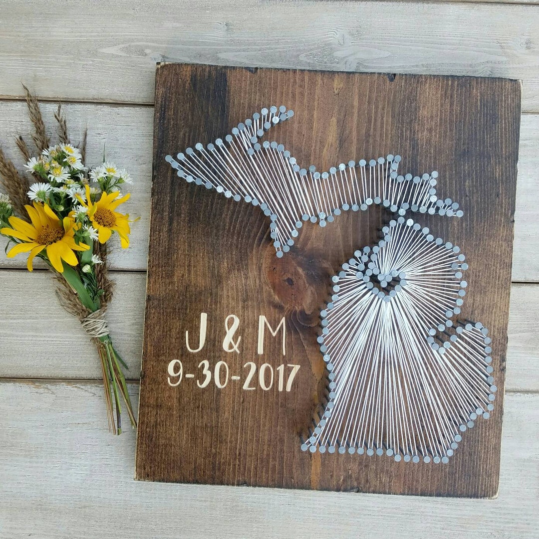 Michigan String Art, Michigan Decor, State String Art, Michigan Nail ...