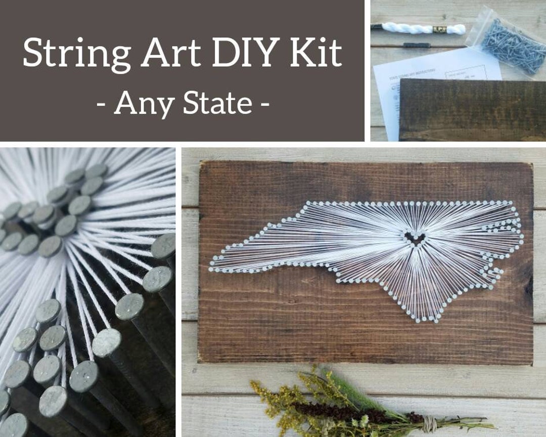 DIY North Carolina String Art Kit, State String Art Kit, North Carolina ...