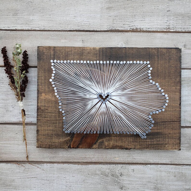 Iowa State String Art Iowa Decor State String Art Iowa Nail | Etsy