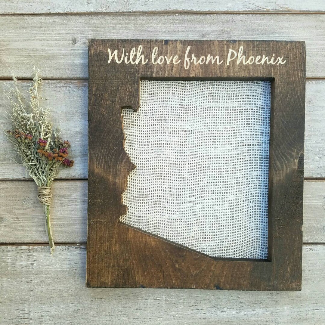 Arizona Sign, Burlap Print, Arizona Wall Decor, Arizona State Map ...