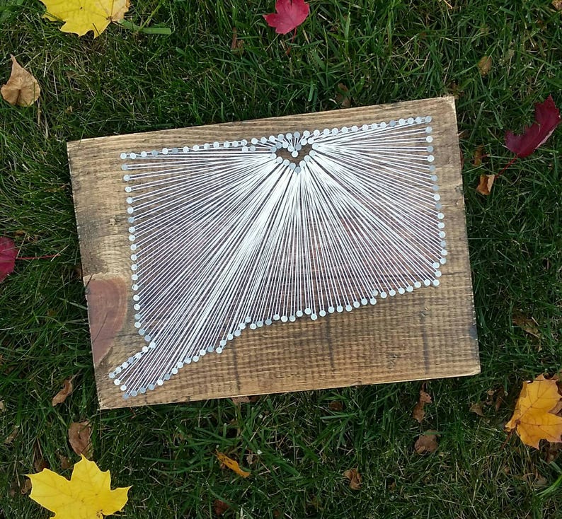 Connecticut String Art Connecticut Wood Sign Connecticut - Etsy