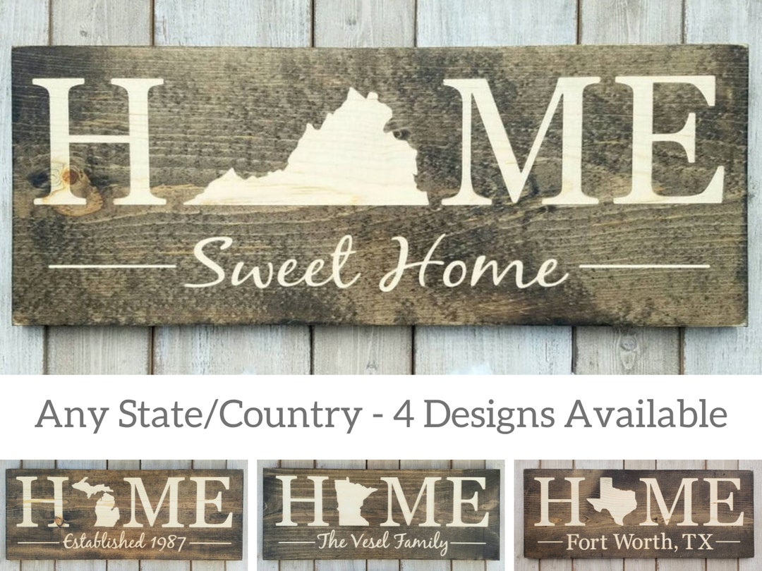 Virginia Sign Home Sweet Home Virginia Decor Virginia Wall - Etsy