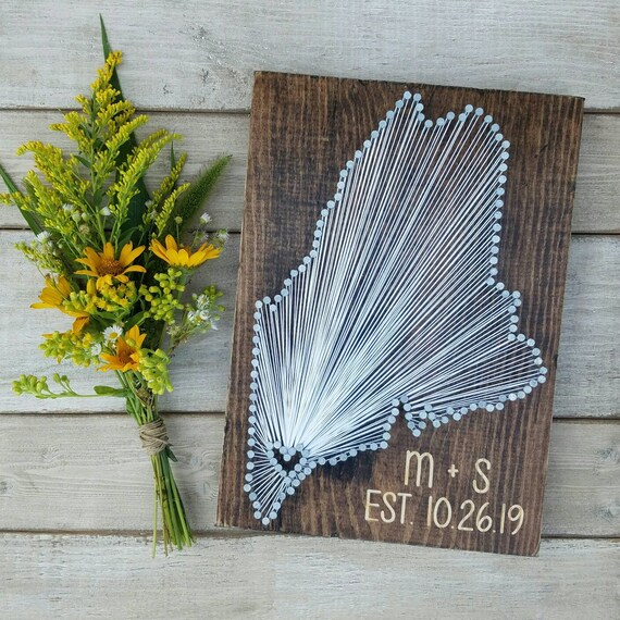 Maine String Art Maine Decor State String Art Maine Nail - Etsy