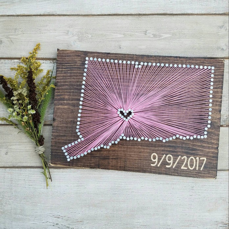 Connecticut String Art, Connecticut Wood Sign, Connecticut Nail Art ...