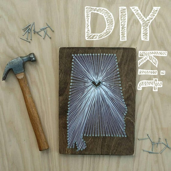 DIY Alabama String Art Kit State string Art kit Alabama Nail | Etsy