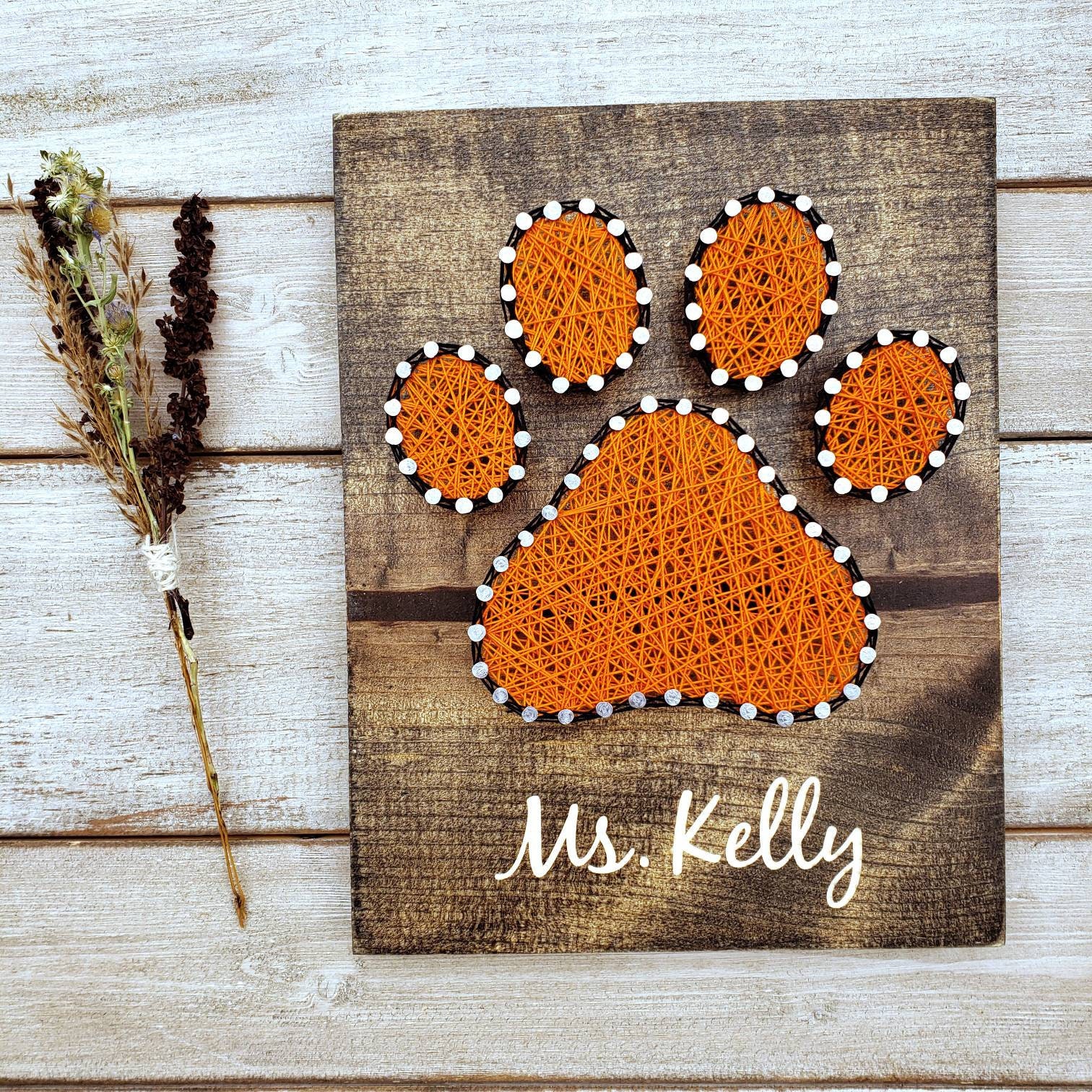 Teacher Gift Teacher Sign Paw Print String Art Paw Print | Etsy
