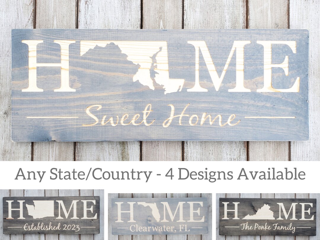 Maryland Home Sweet Home, Maryland Sign, Maryland Decor, Maryland ...