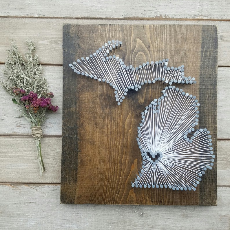 Michigan String Art Michigan Decor State String Art - Etsy