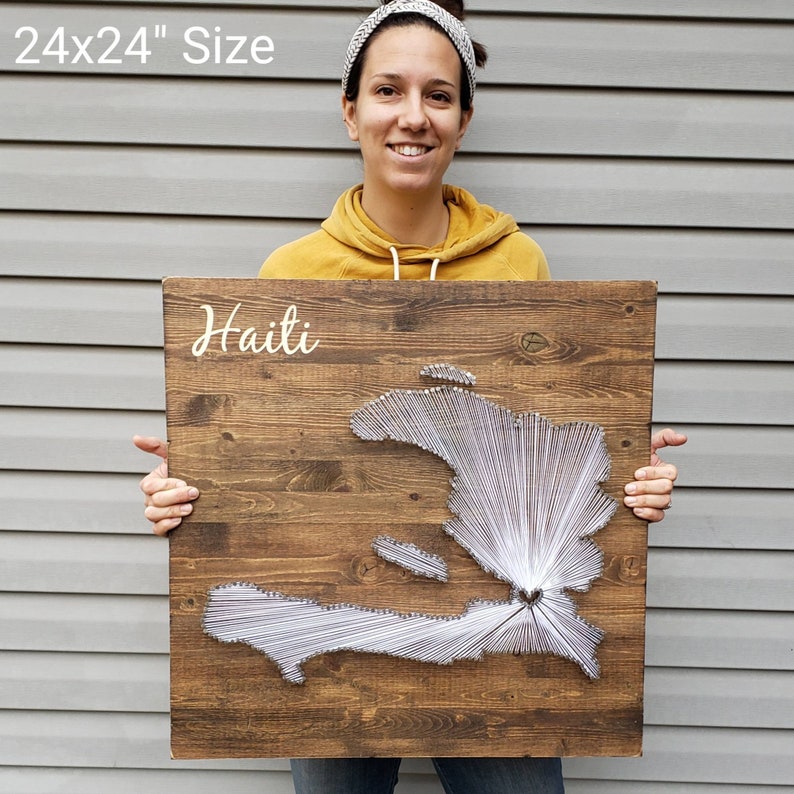 Haiti String Art Haiti Decor Haiti Nail Art Rustic Decor - Etsy