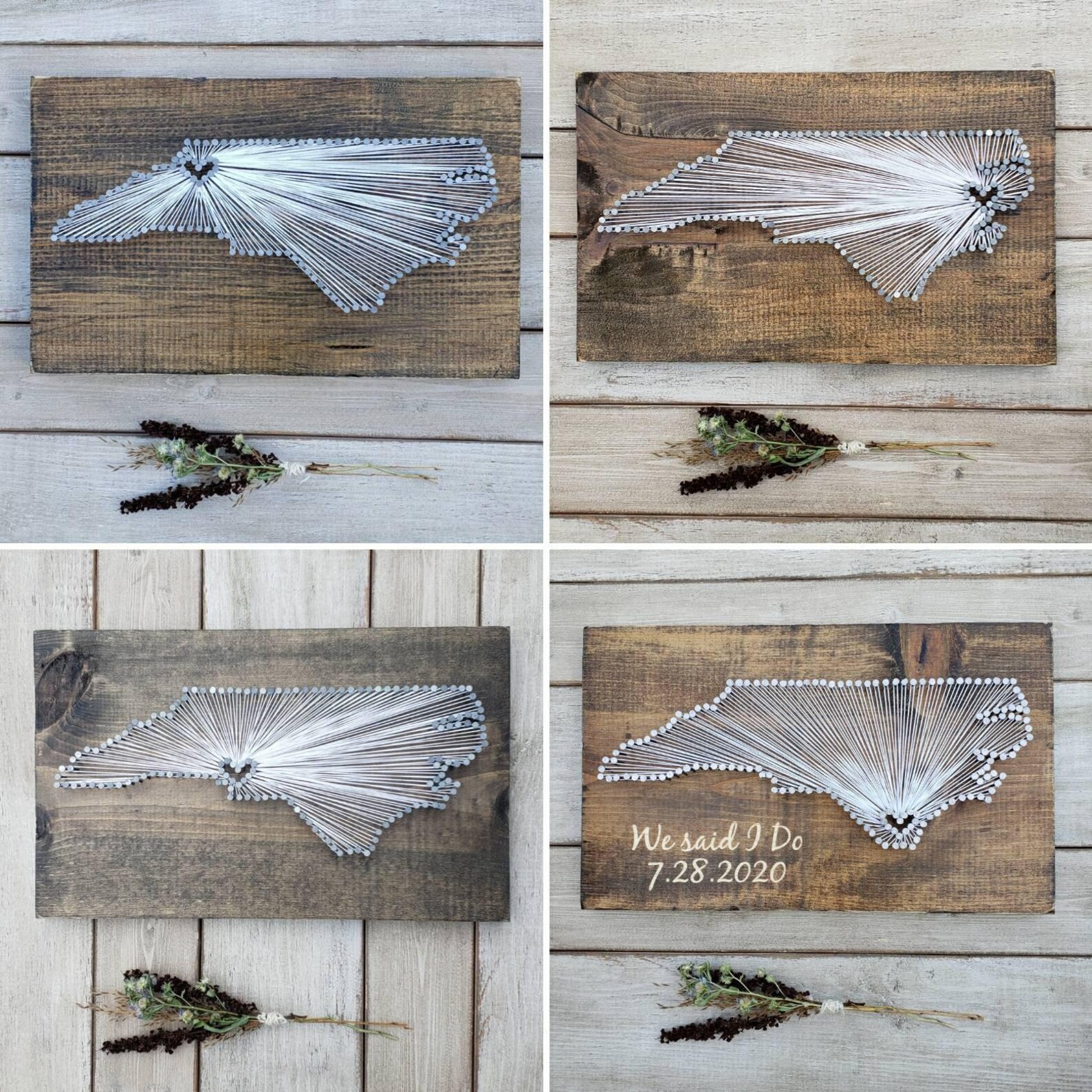 DIY North Carolina String Art Kit, Rustic Wood State Sign - Etsy
