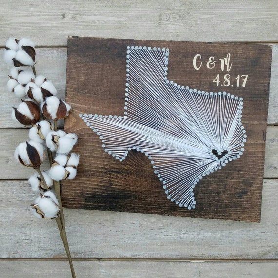 Texas String Art Texas Decor State String Art Texas Nail | Etsy