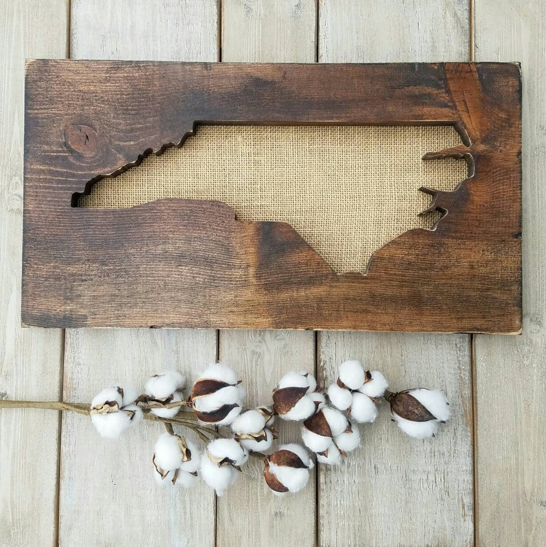 North Carolina Sign, Burlap Print, North Carolina Decor, North Carolina ...