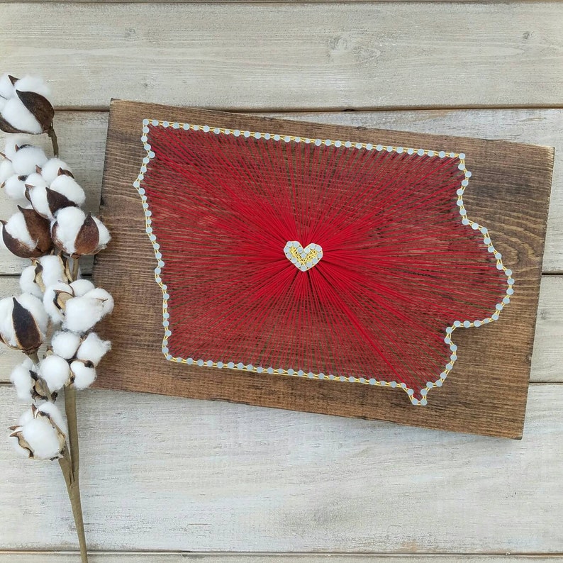 Iowa State String Art Iowa Decor State string Art Iowa Nail | Etsy