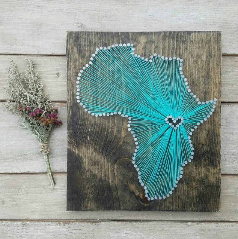 Africa String Art Africa Decor State String Art Africa Nail - Etsy Israel