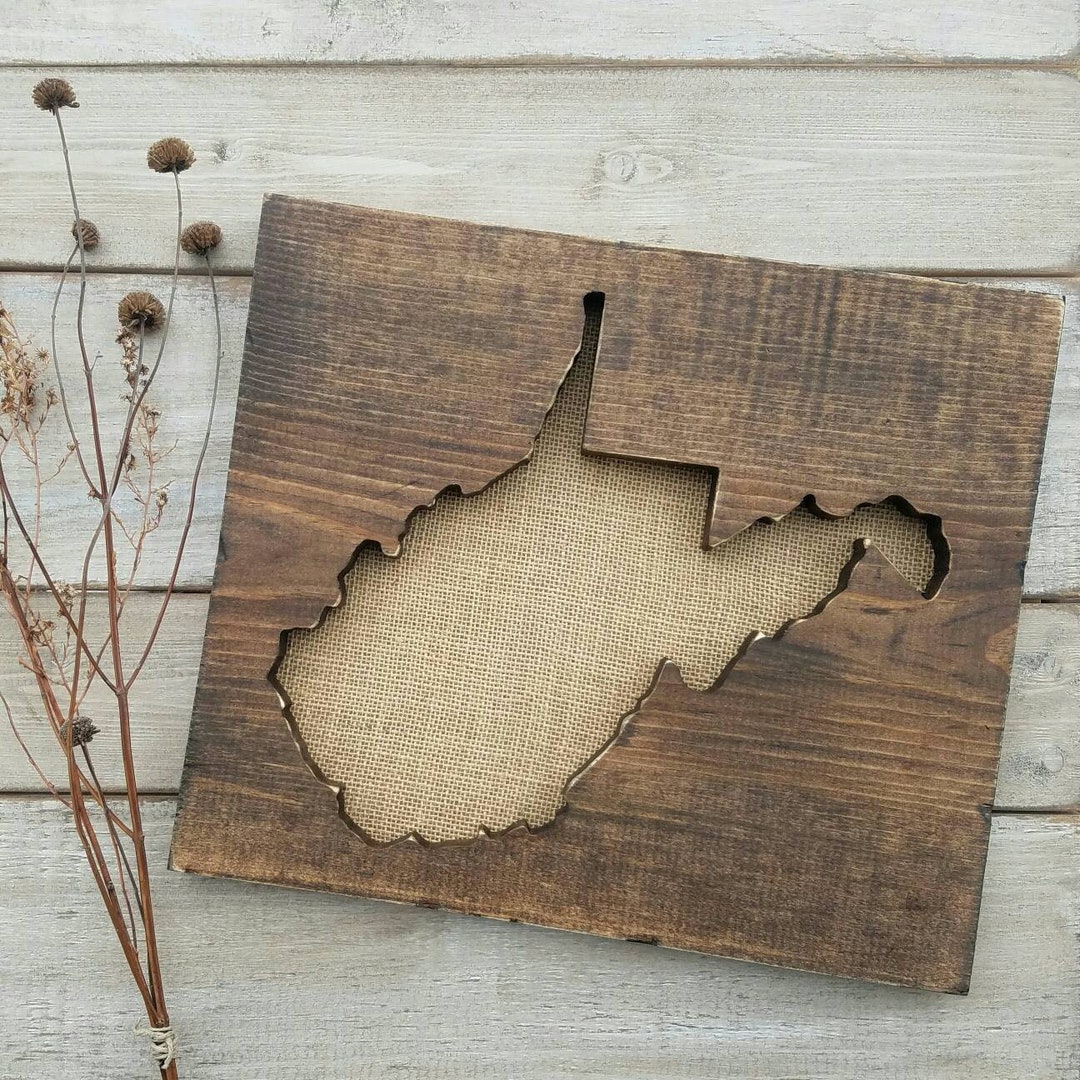 West Virginia Sign, Burlap Print, West Virginia Decor, West Virginia ...
