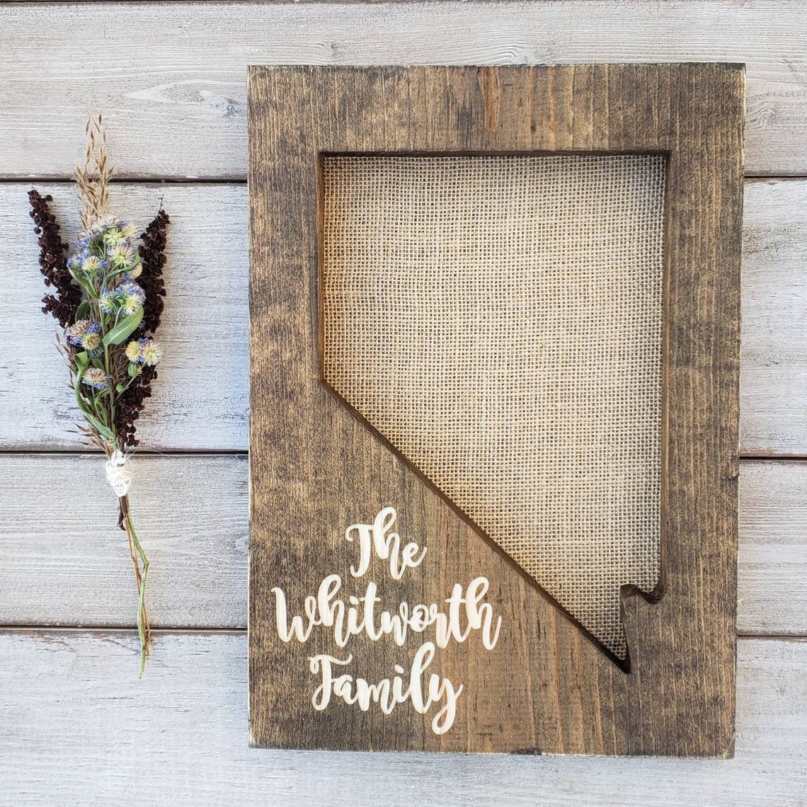 Nevada Sign Burlap Print Nevada Wall Decor Nevada State - Etsy