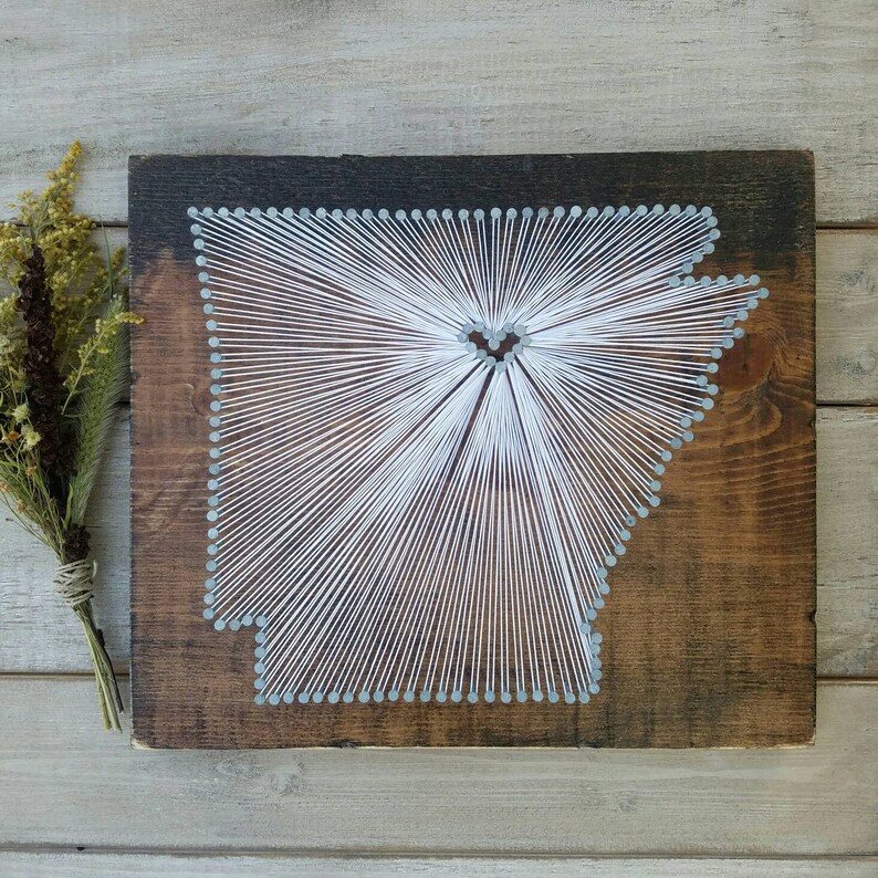 Arkansas String Art Arkansas Decor State String Art Rustic | Etsy