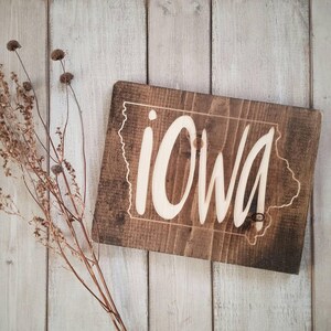 Iowa Sign, Iowa Decor, Iowa State Print, Iowa State Map, Iowa Home ...