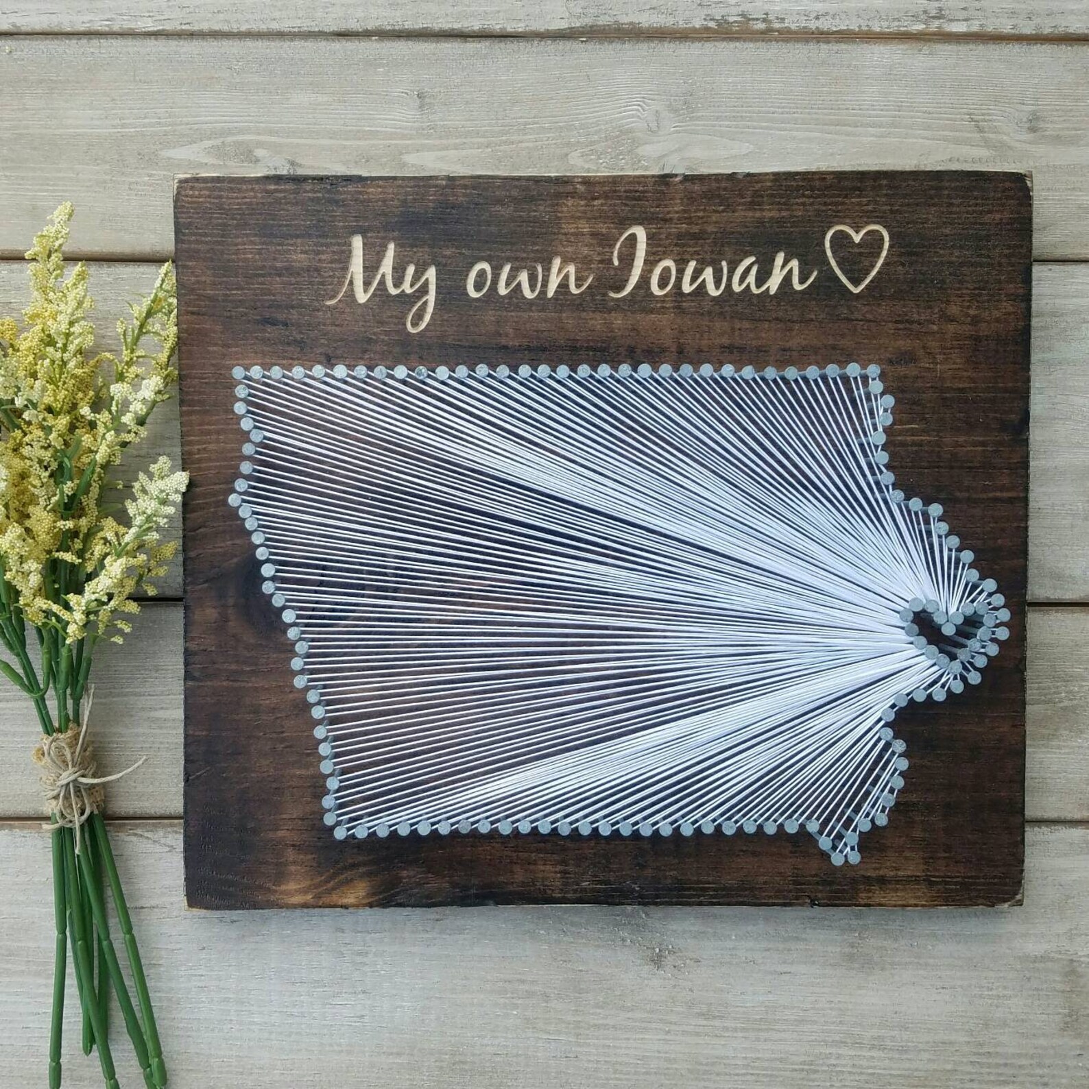 Iowa State String Art Iowa Decor State String Art Iowa Nail - Etsy