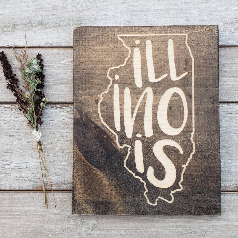 Illinois Sign Illinois State Decor Illinois State Print - Etsy