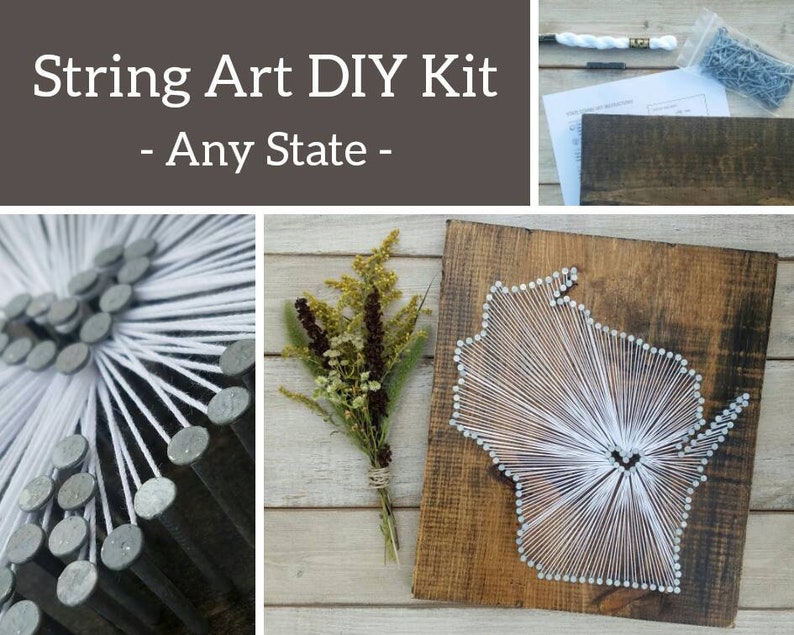 DIY Wisconsin String Art Kit State string Art Kit Wisconsin | Etsy