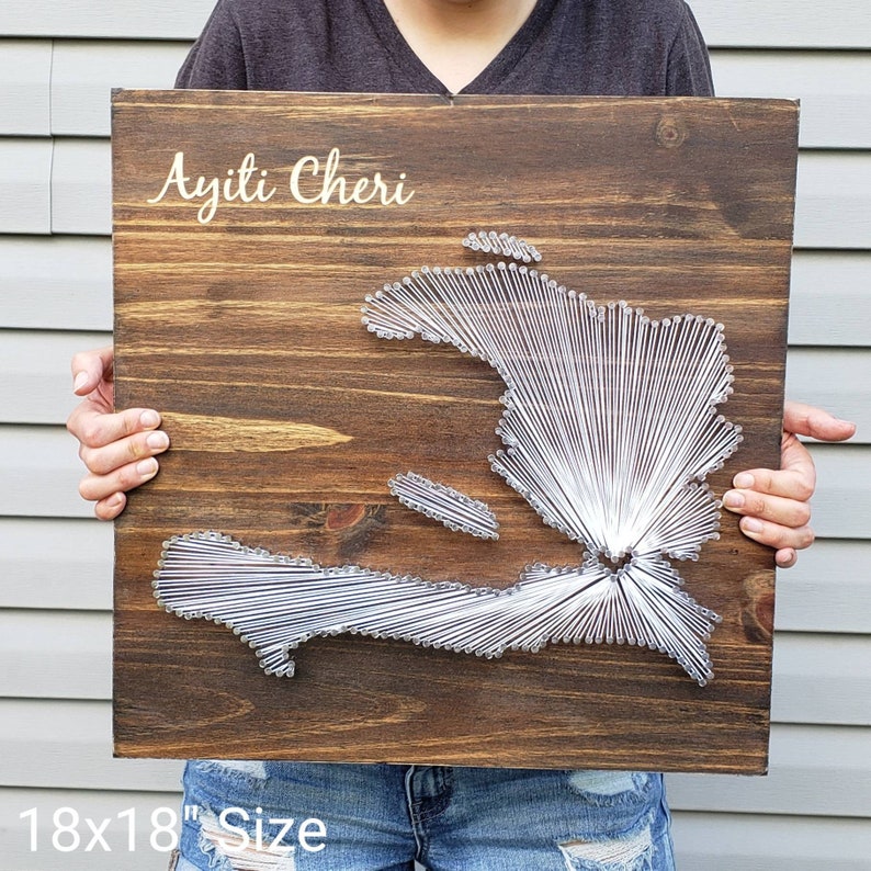 Haiti String Art Haiti Decor Haiti Nail Art Rustic Decor - Etsy