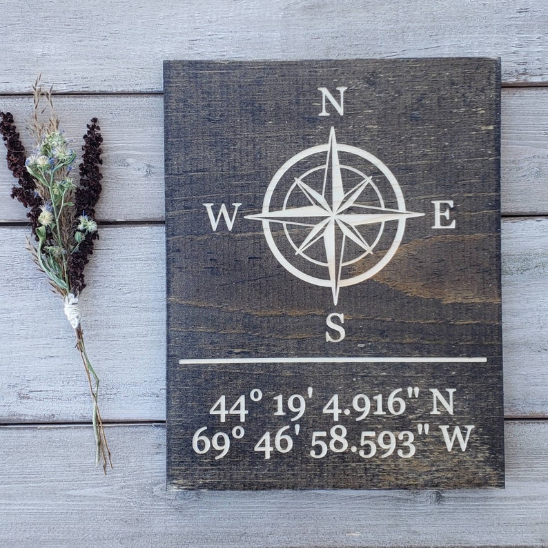 Coordinates Sign GPS Coordinates Gift Latitude Longitude Sign - Etsy