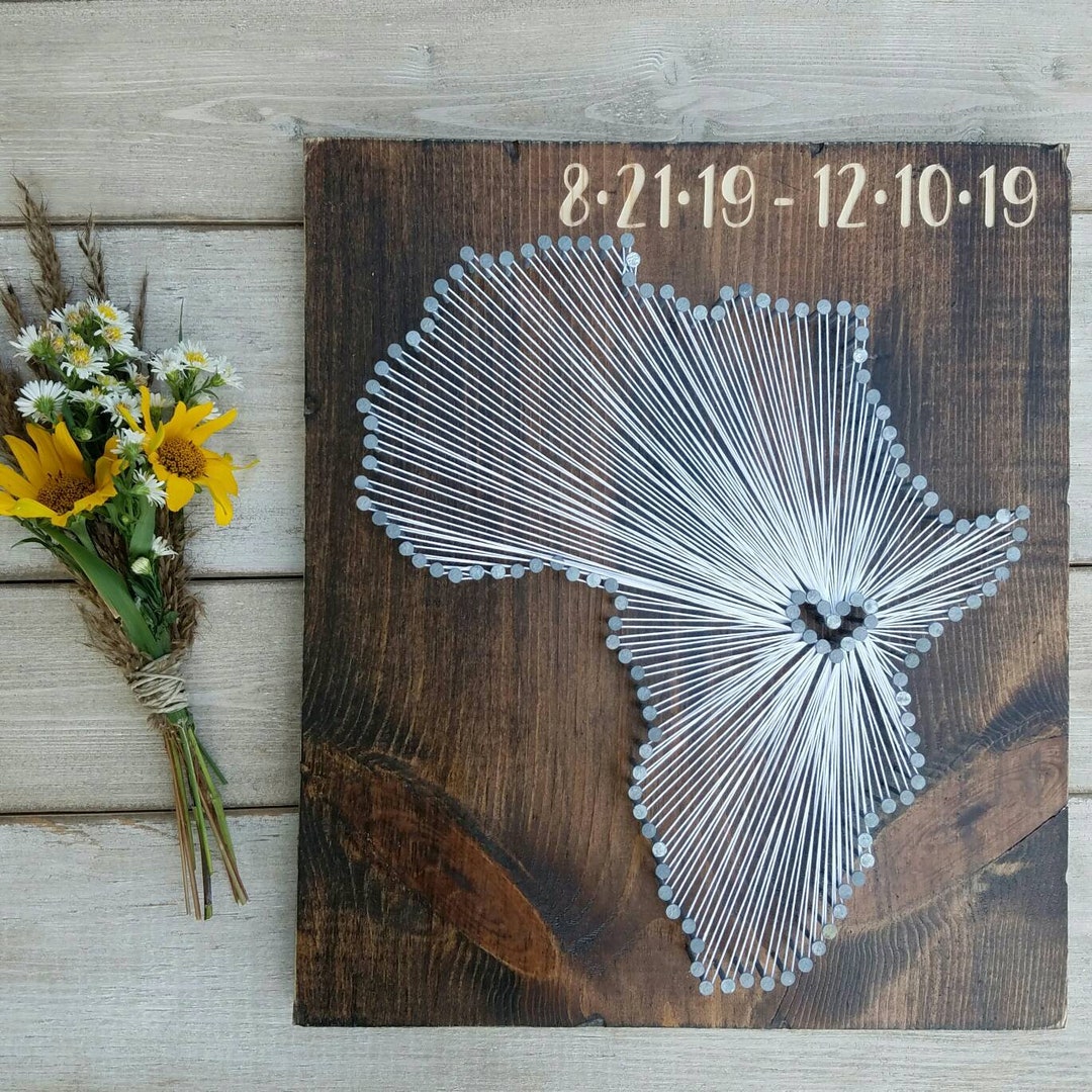 Africa String Art, Africa Decor, State String Art, Africa Nail Art ...