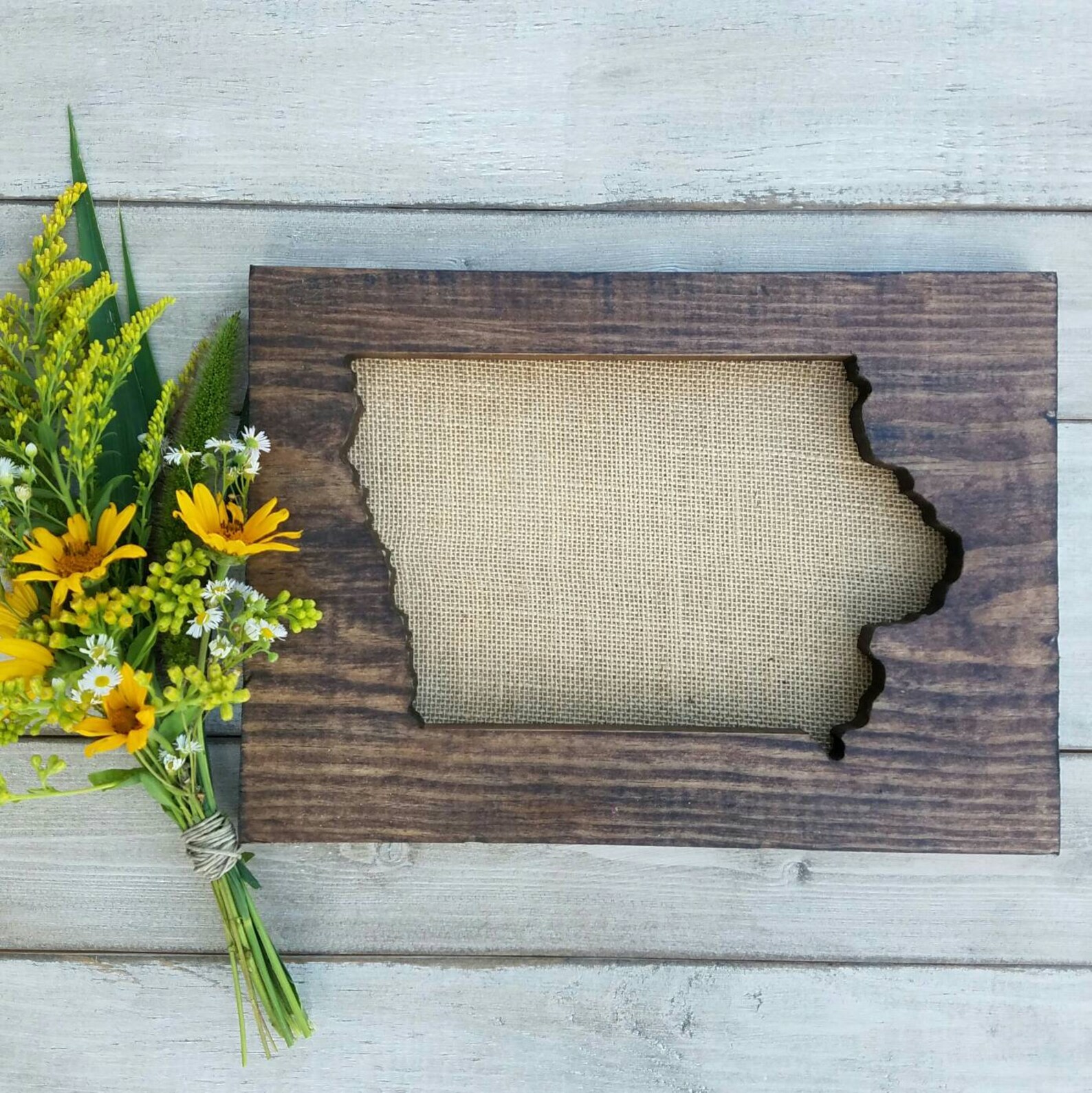 Iowa Sign Burlap Print Iowa Rustic Decor Iowa State Print | Etsy
